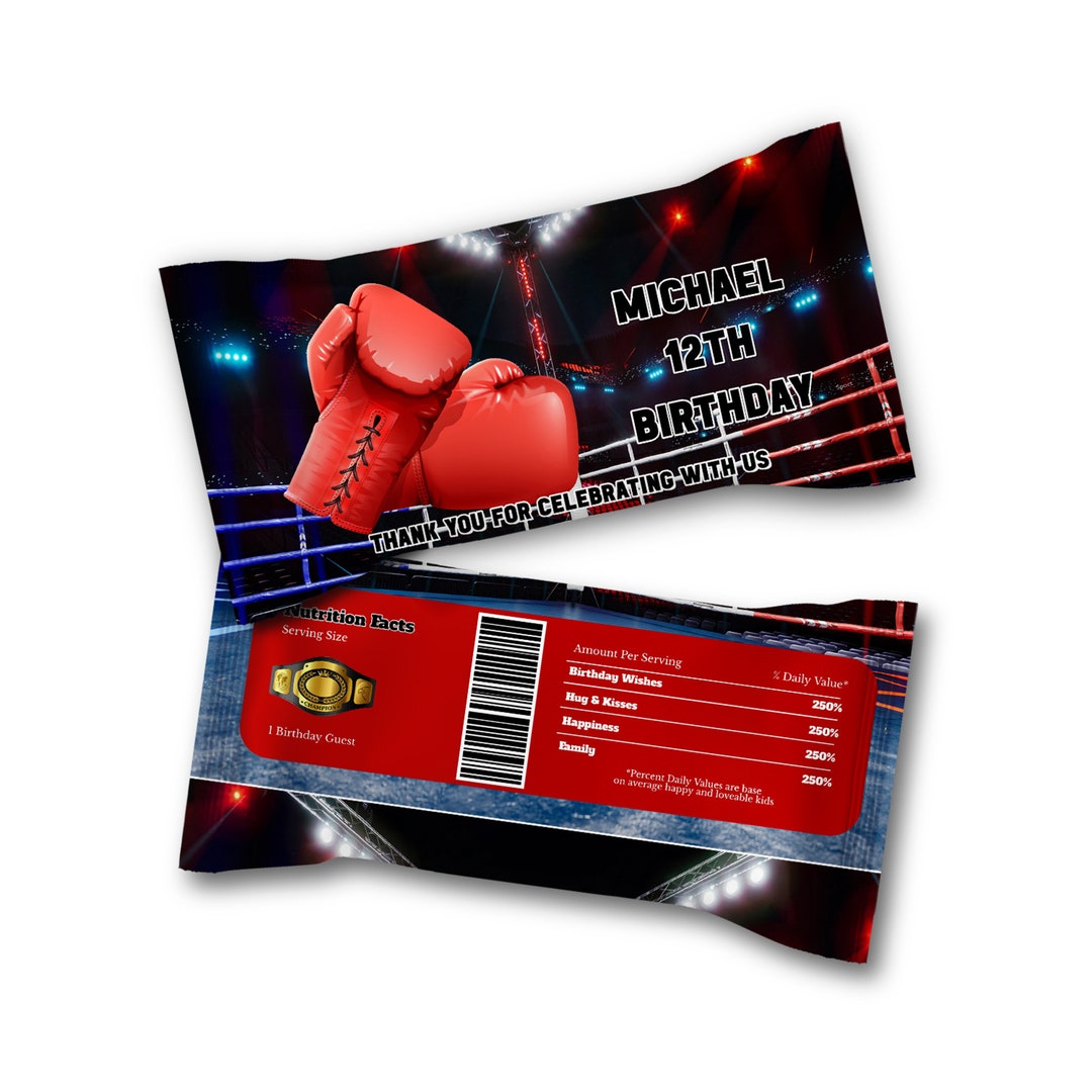 Boxing Skittles Label | Fight Night Candy Wrapper (editable, Printable ...