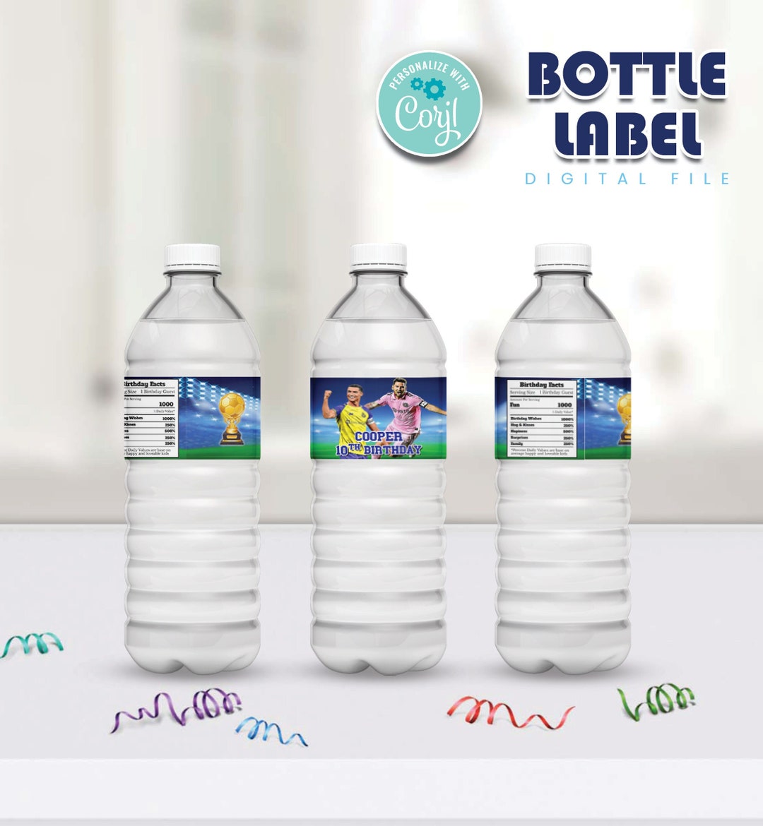 Messi Vs Ronaldo Bottle Label Messi & Ronaldo Theme Water - Etsy