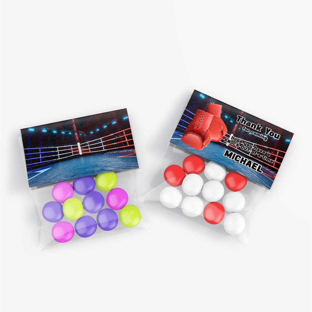 Printable Boxing Treat Bag Label Boxing Party Favor Label Fight Night ...