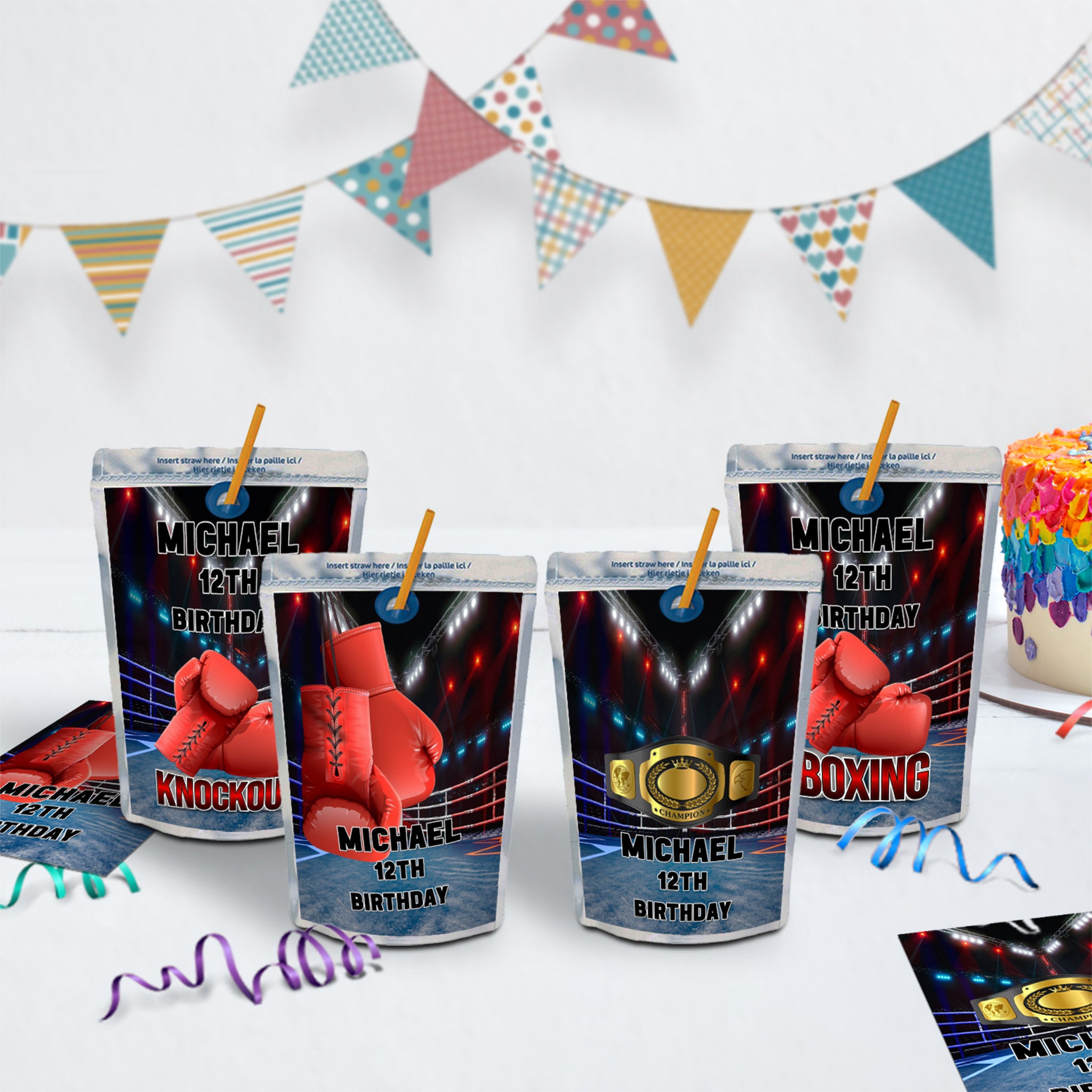 Printable Boxing Caprisun Label | Fight Night Party Decorations ...
