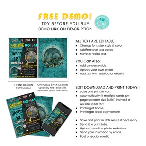 Printable Escape Room Invitations | Escape Room Party | Escape Room ...