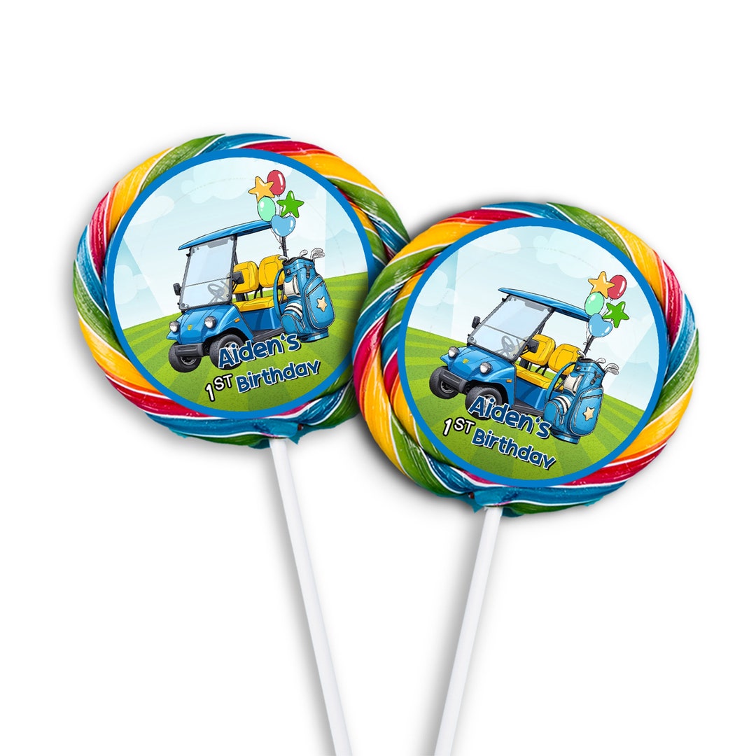 Golf Birthday Lollipop Label | Editable Party Favor Template (digital ...