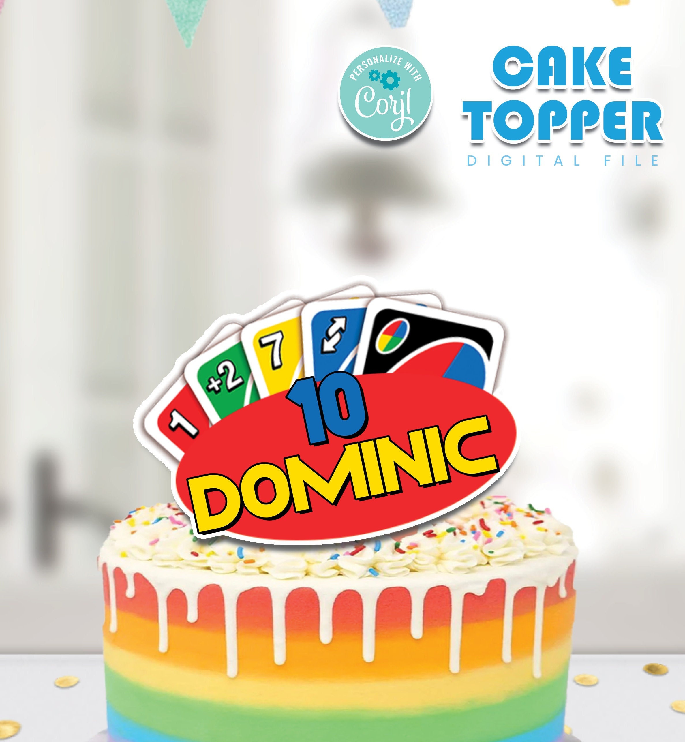 Printable Uno Cake Topper Uno Birthday Centerpieces Uno Etsy Canada