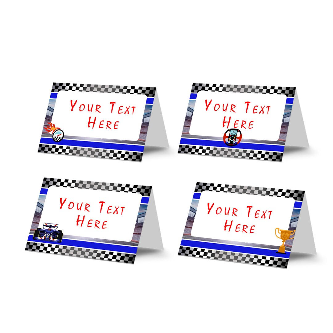 Printable Formula One Food Label F1 Food Cards Race Car Party Favor ...