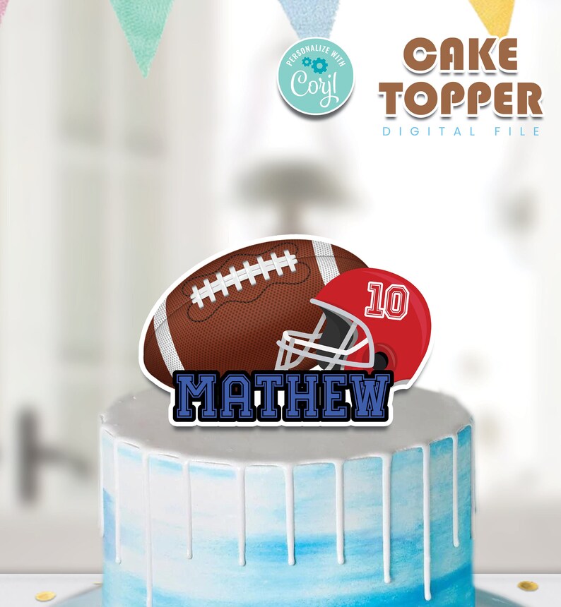 American Football Cake Topper Football Centerpieces - Etsy