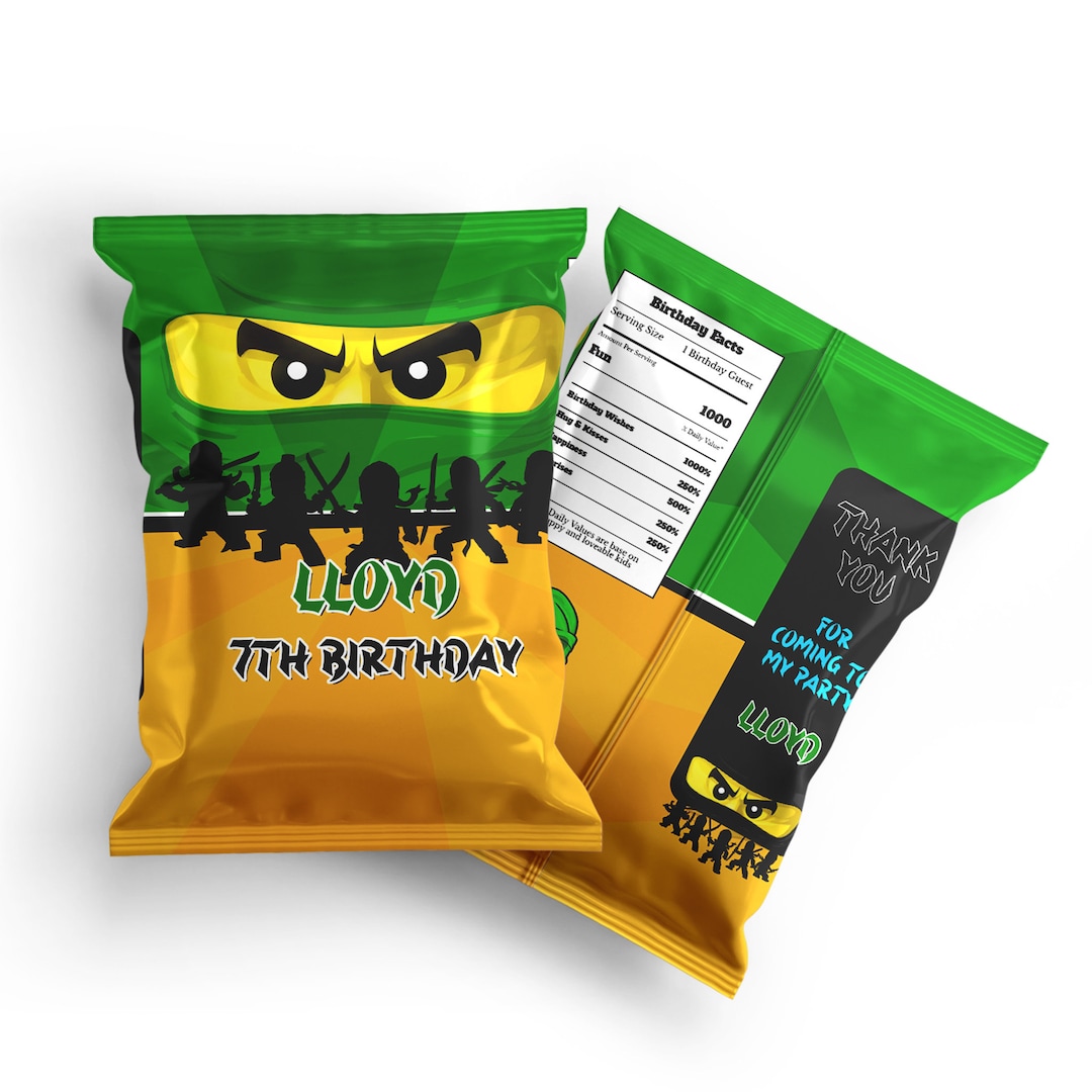 Personalized Ninja Chips Bag | Ninja Brick Snack Wrapper | Ninja Figure ...
