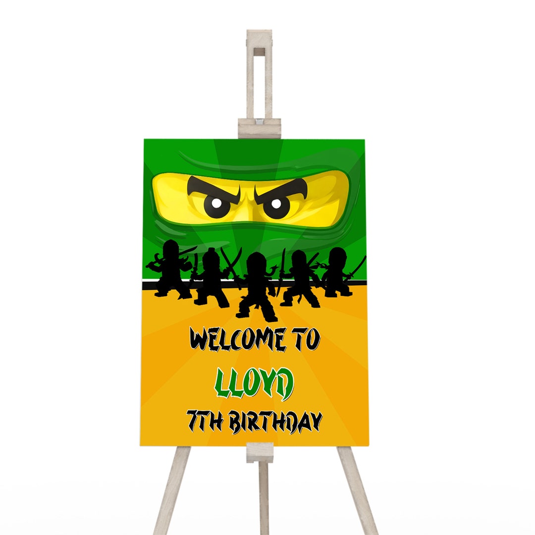 DIY Ninja Welcome Sign Ninja Brick Birthday Sign Poster Ninja Figure ...