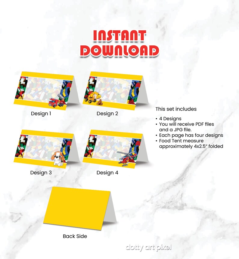Printable Brick Food Tent Building Block Food Label - Etsy