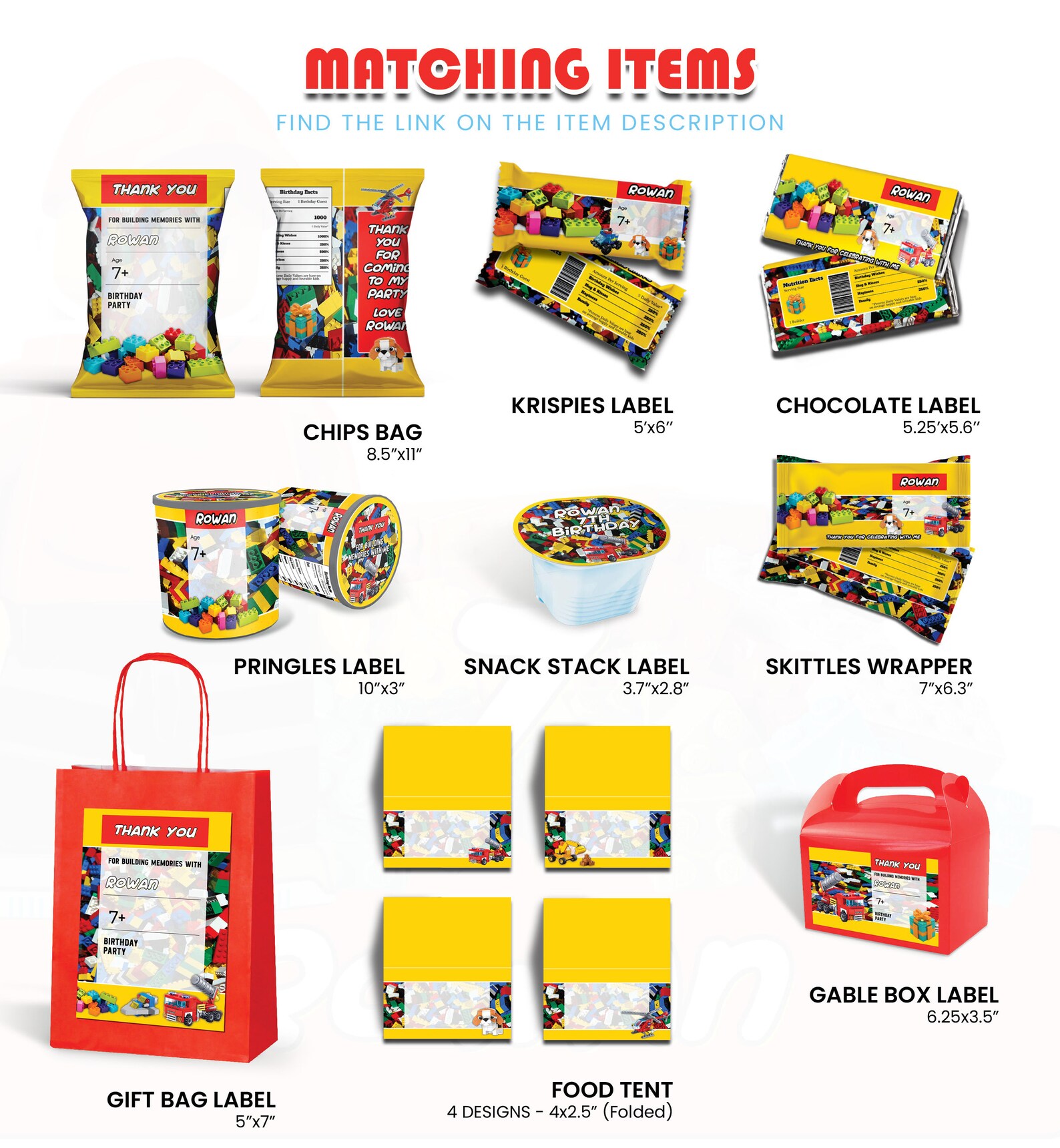 Printable Building Blocks Chips Bag Label Bricks Chips Bag - Etsy