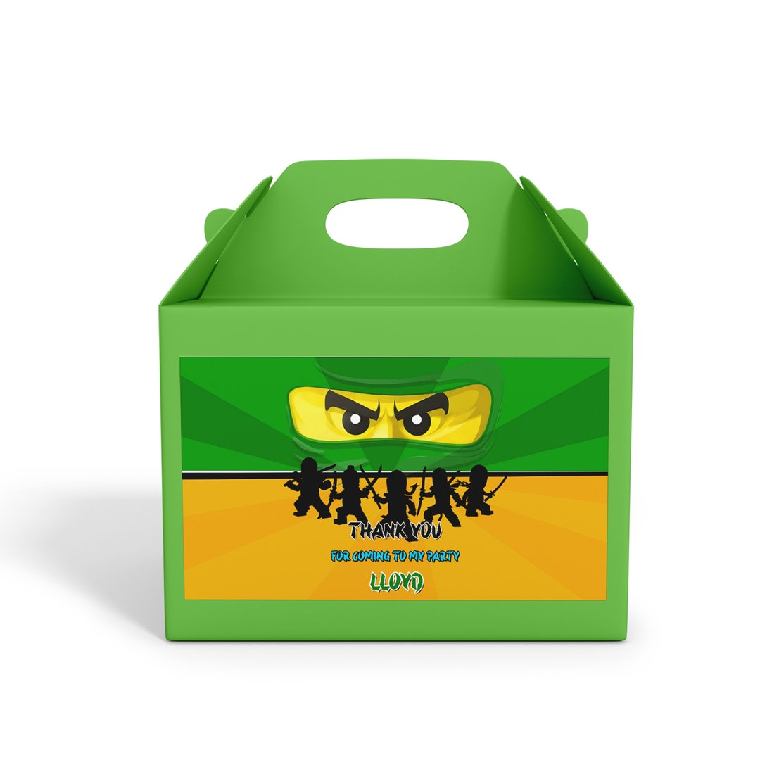 Editable Ninja Gable Box Label | Ninja Brick Goodie Bag Label | Ninja ...