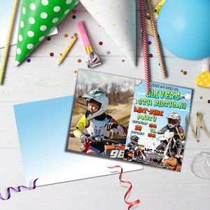 Editable Dirt Bike Birthday Invitation Template With Picture Printable ...