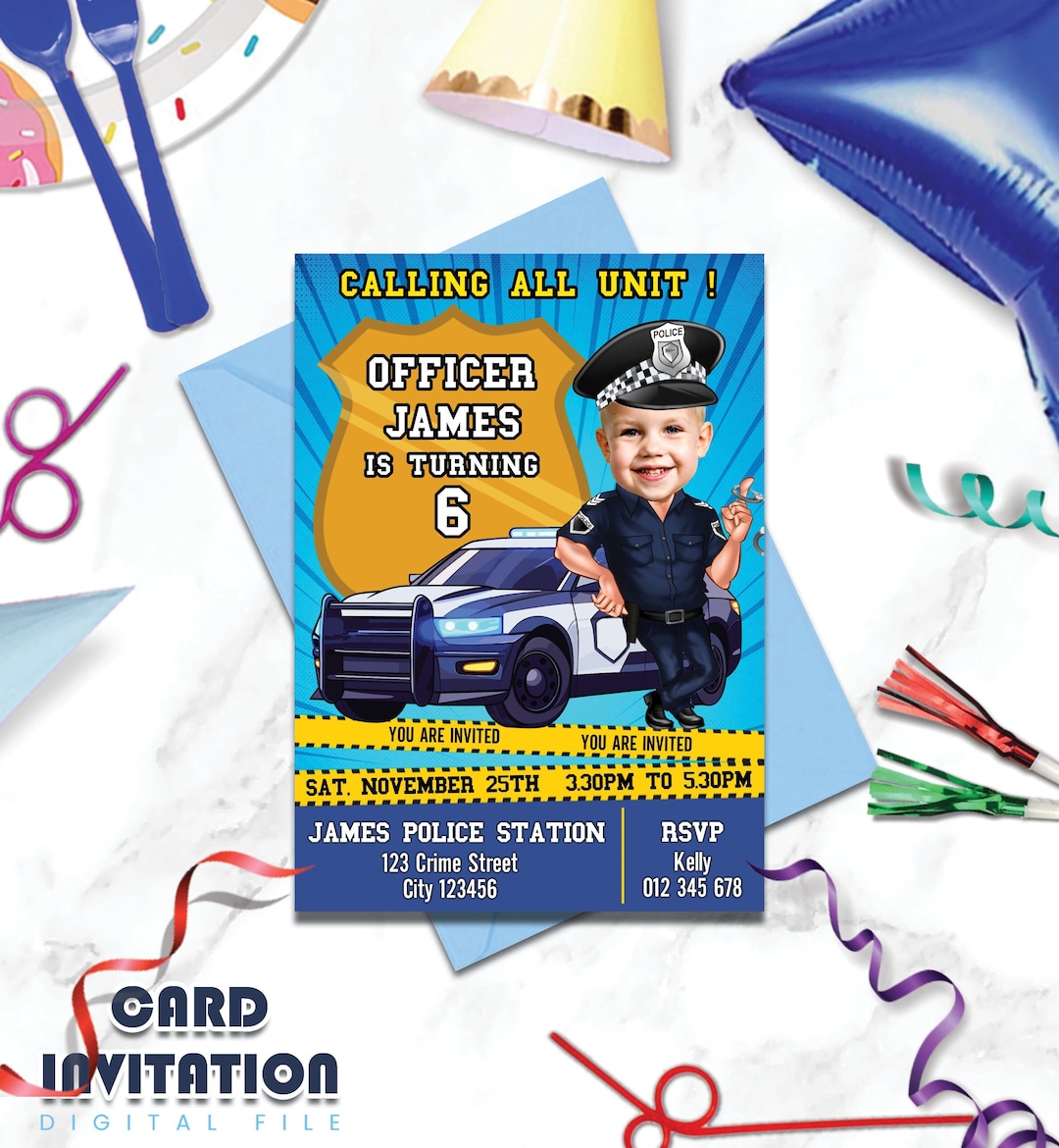 Custom Printable Police Invitation Police Officer Invitation - Etsy