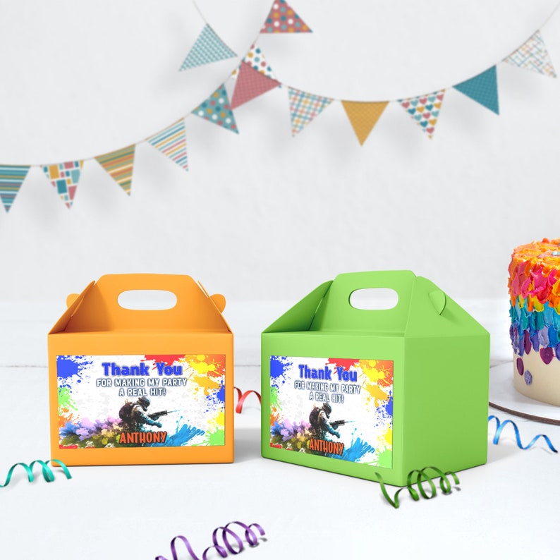 Printable Paint Ball Gable Box Label | Paint Ball Theme Party | Army ...