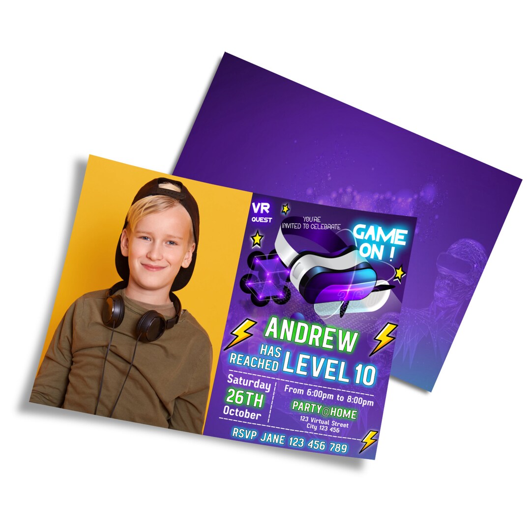 VR Birthday Party Invitation | VR Birthday Invite | Virtual Reality ...