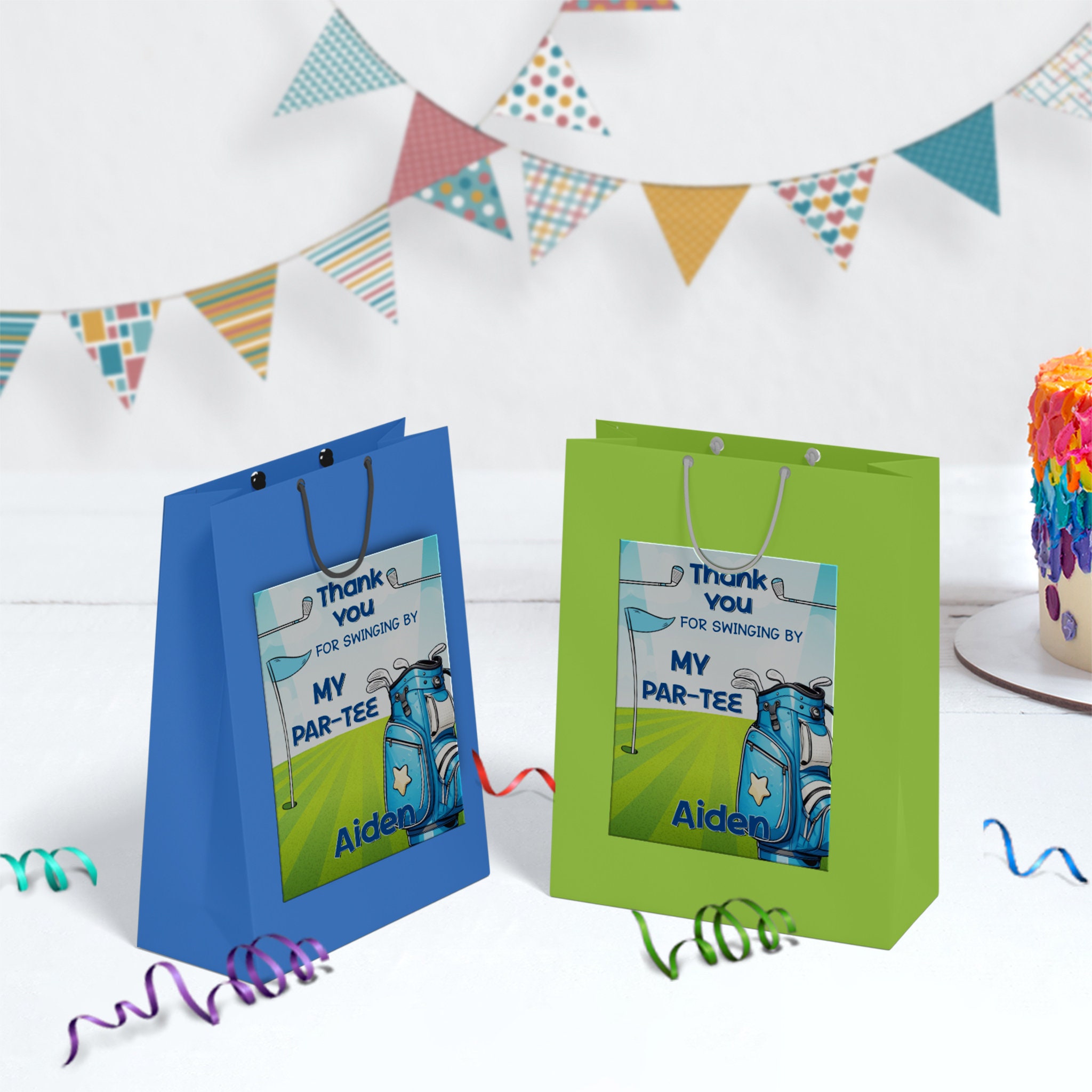 Editable Golf Gift Bag Label, Mini Golf Games Goody Bag Label, Hole in ...
