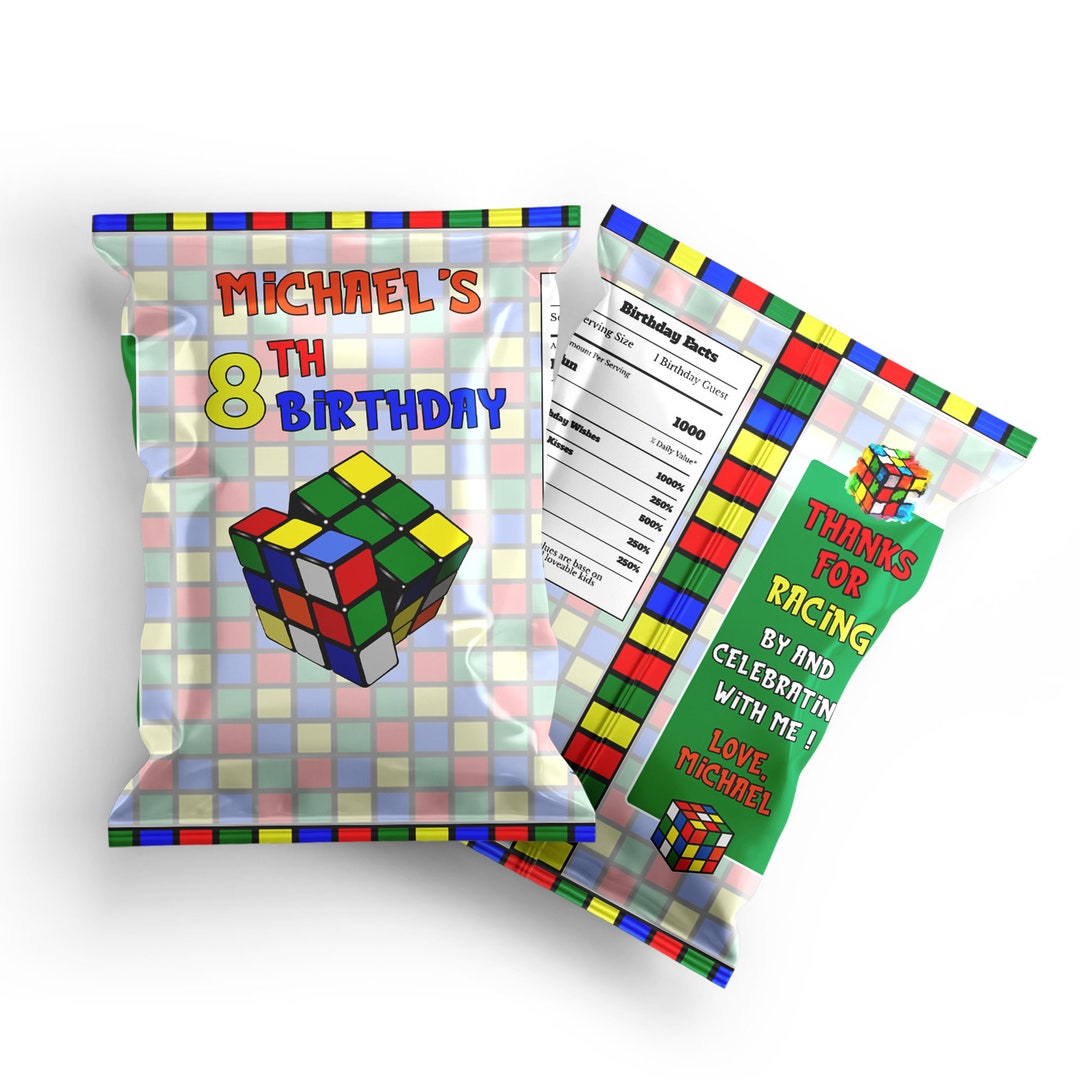 Printable Rubiks Chip Bag Label Rubik Chips Bag Wrapper Rubiks Cube ...
