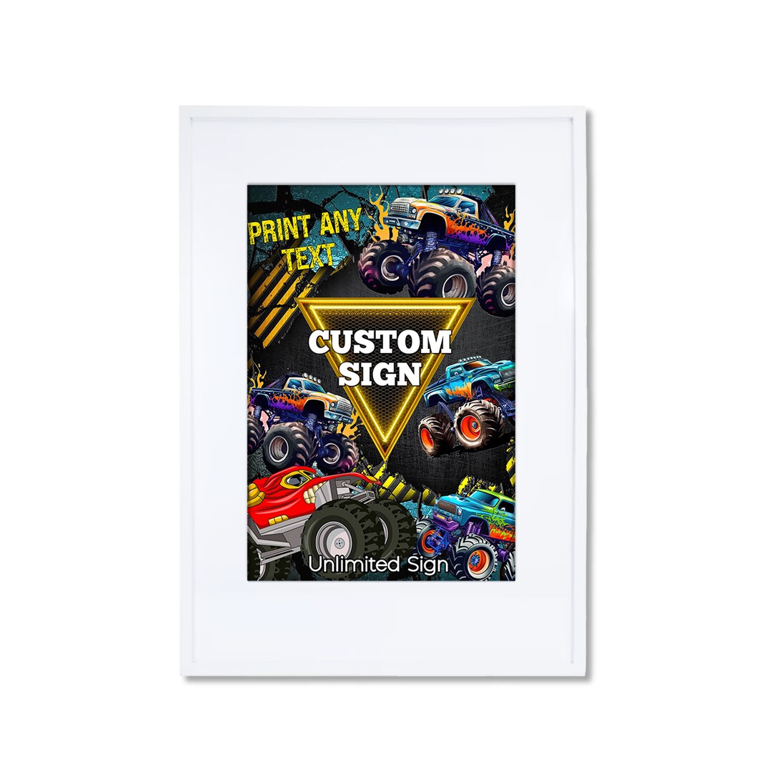 Printable Monster Jam Birthday Sign Monster Truck Custom Sign Monster ...