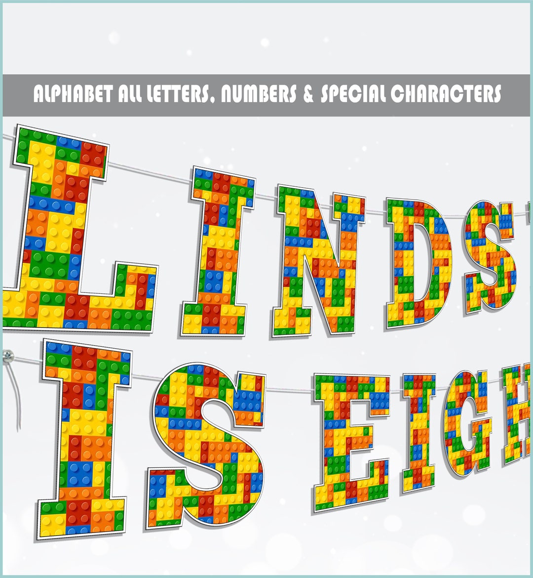 Bricks Alphabet PNG | Building Blocks Birthday Banner | Bricks Letter ...