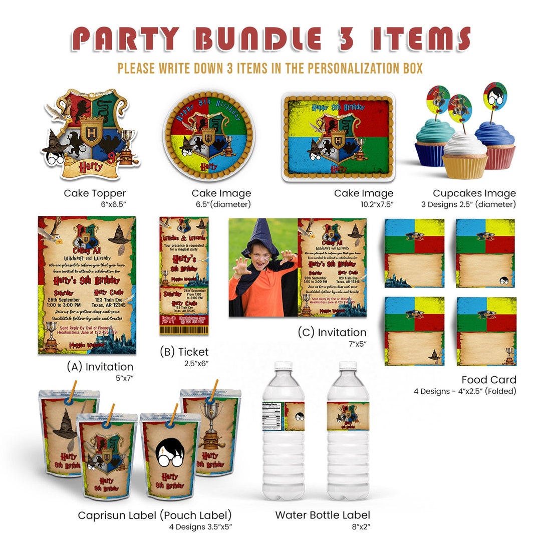 Printable Wizard Party Bundle (3 Items) | Magic School Birthday Party ...