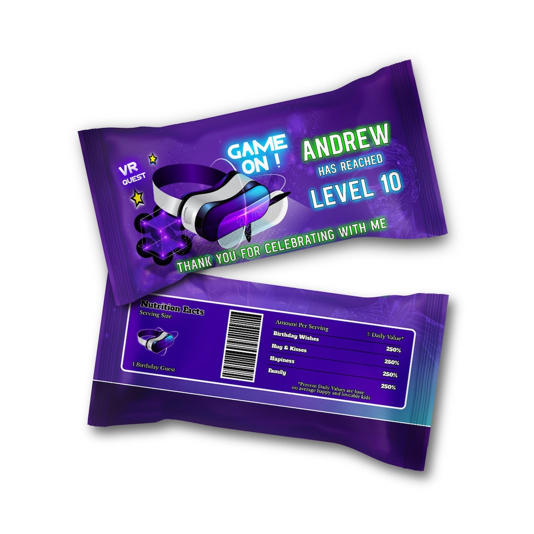 Printable Virtual Reality Skittles Label VR Games Candy Bar Wrapper VR ...