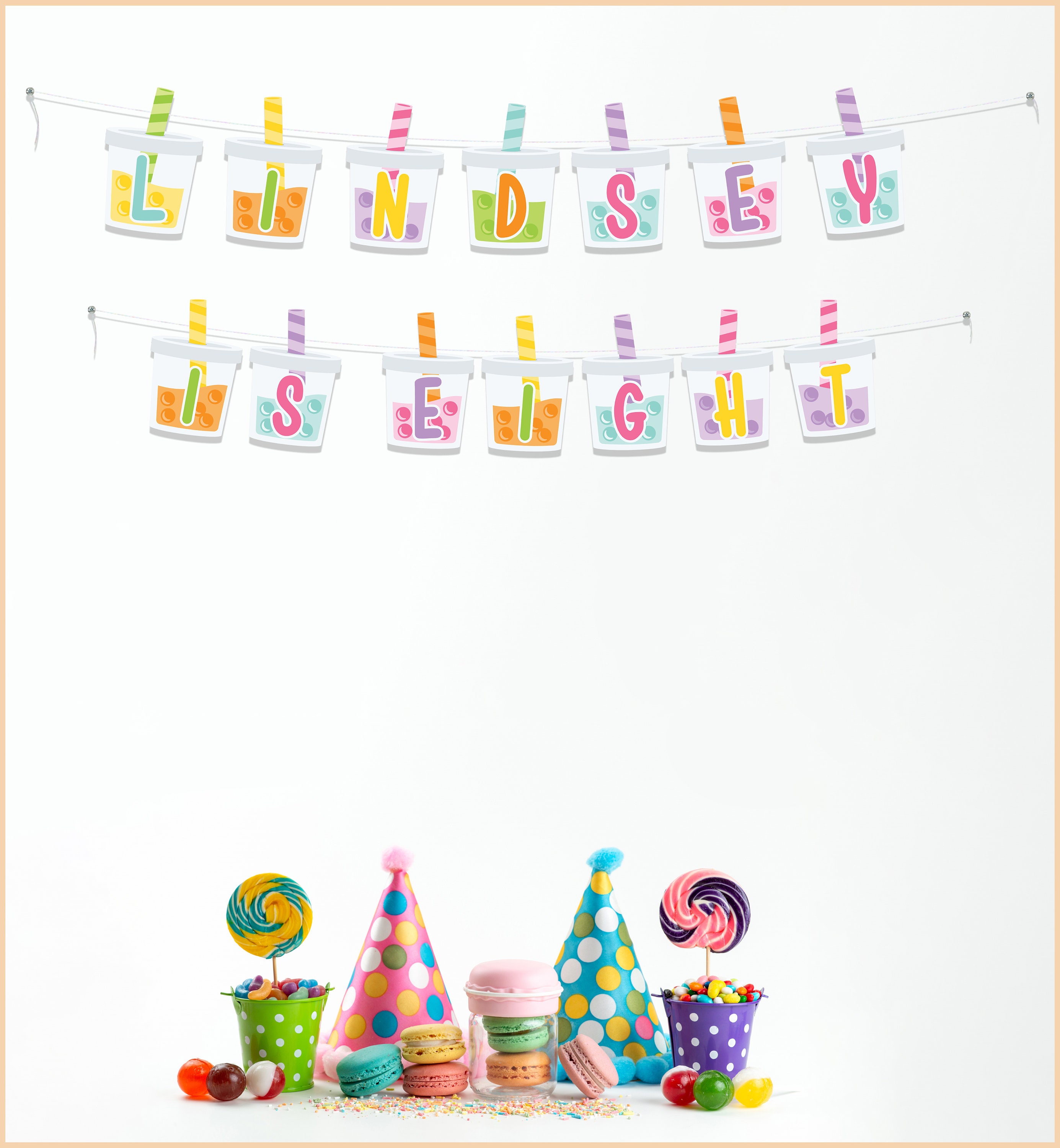 Boba Alphabet PNG PDF Bubble Tea Birthday Banner Boba - Etsy Singapore
