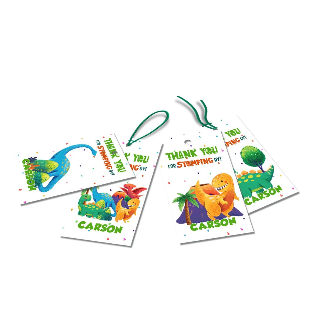 Editable Dinosaur Favor Tag, Toddler Dinosaur Thank You Tag, Dino Gift ...