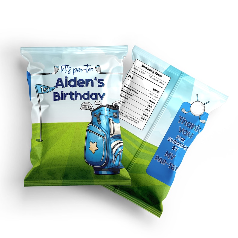 Golf Chip Bag Wrap Digital Download Printable Corjl Template Par Tee ...