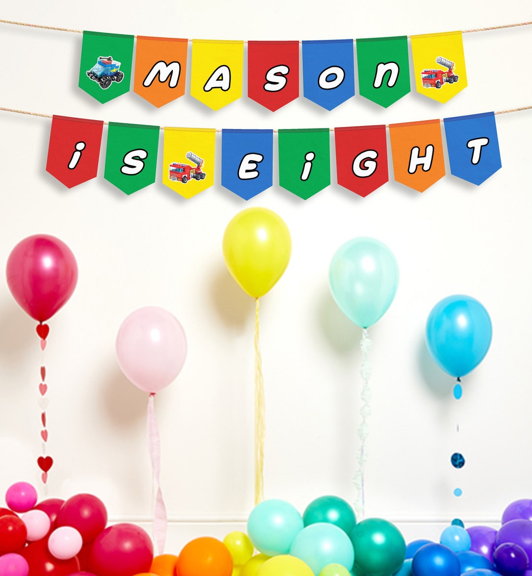 Brick Wall Banner Digital Download Building Block Birthday Bunting BL01 ...