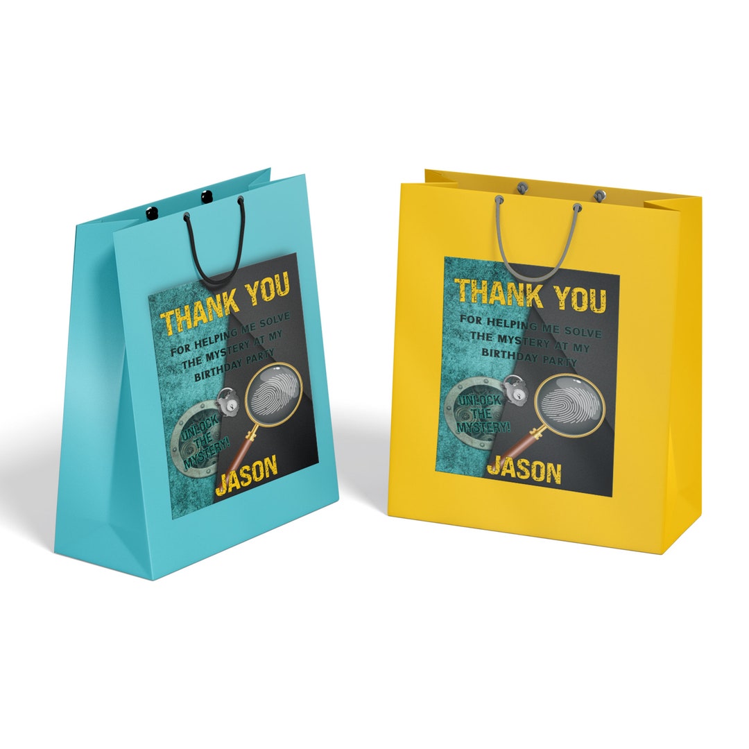Escape Room Favor Bag Label | Murder Mystery Birthday (corjl Template ...