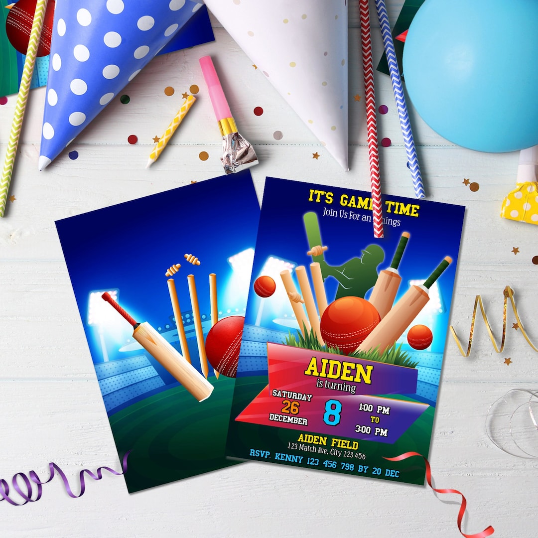 Printable Cricket Themed Birthday Invitation Cricket - Etsy