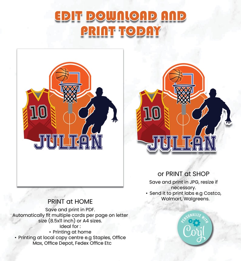 Printable Basketball Cake Topper Basketball Centerpiece - Etsy