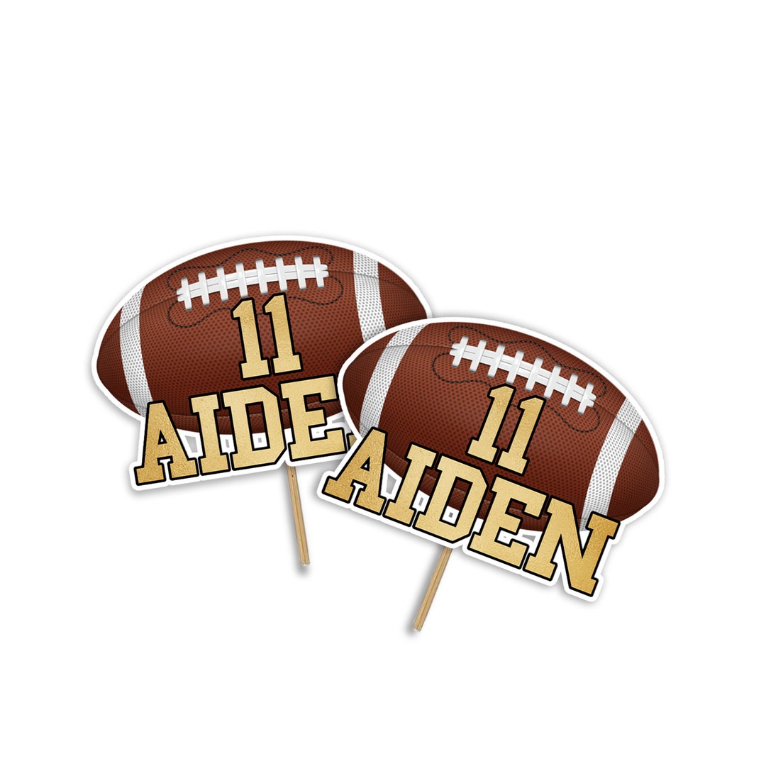 Personalized Football Cake Topper | Birthday Party Centerpiece ...