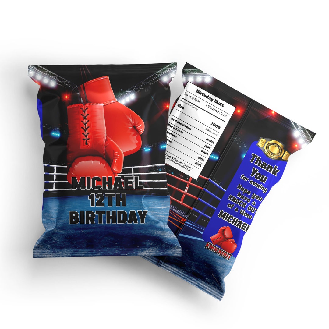 Printable Boxing Chips Bag Label | Boxing Chips Bag Wrapper | Fight ...