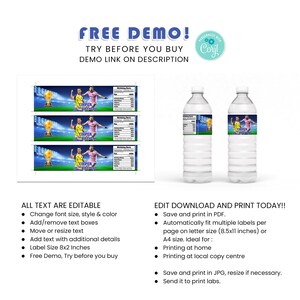 Messi Vs Ronaldo Bottle Label Messi & Ronaldo Theme Water Bottle ...