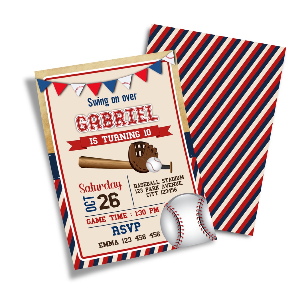Printable Baseball Invitation | Baseball Birthday Decorations ...