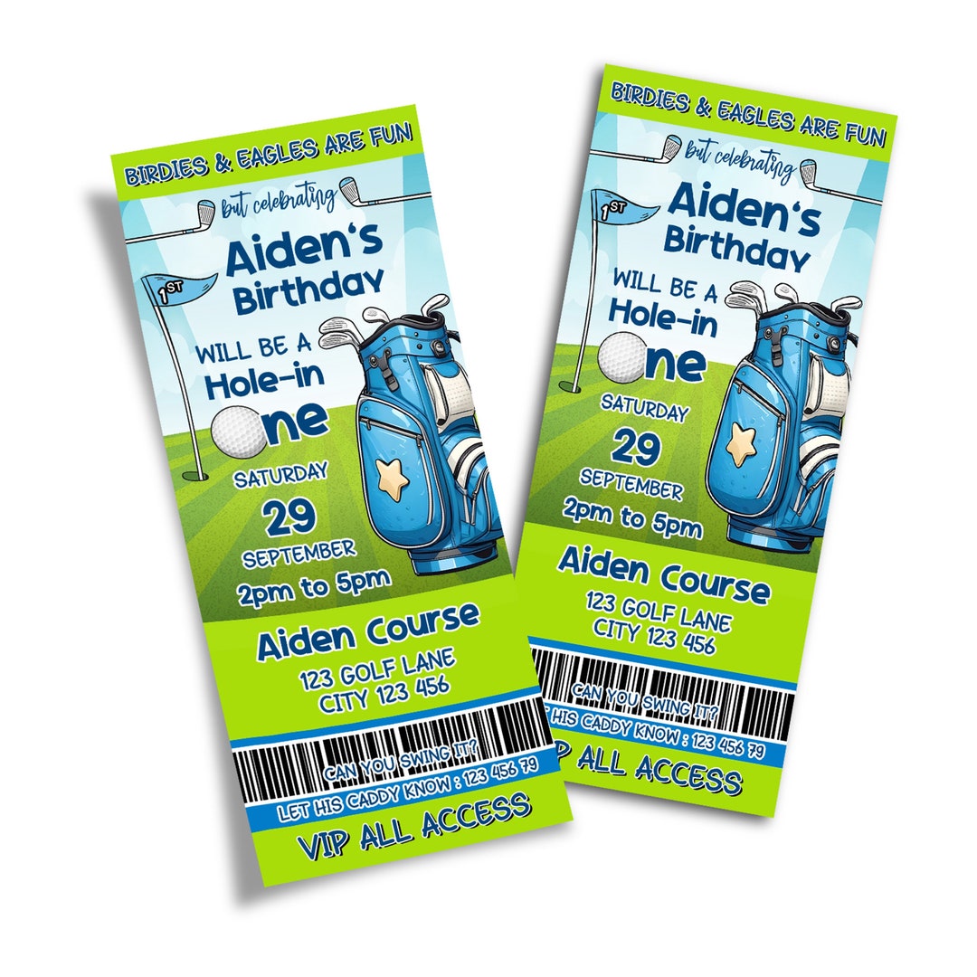 Printable Golf Invitation, Partee Birthday Invitation, Mini Golf Ticket ...