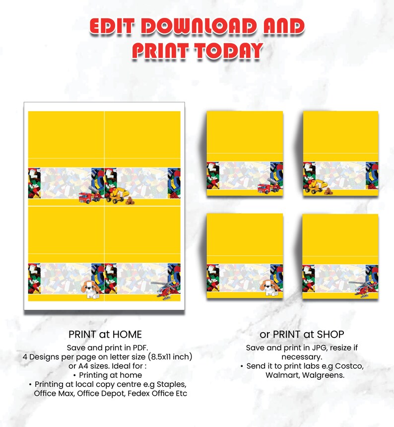 Printable Brick Food Tent Building Block Food Label - Etsy