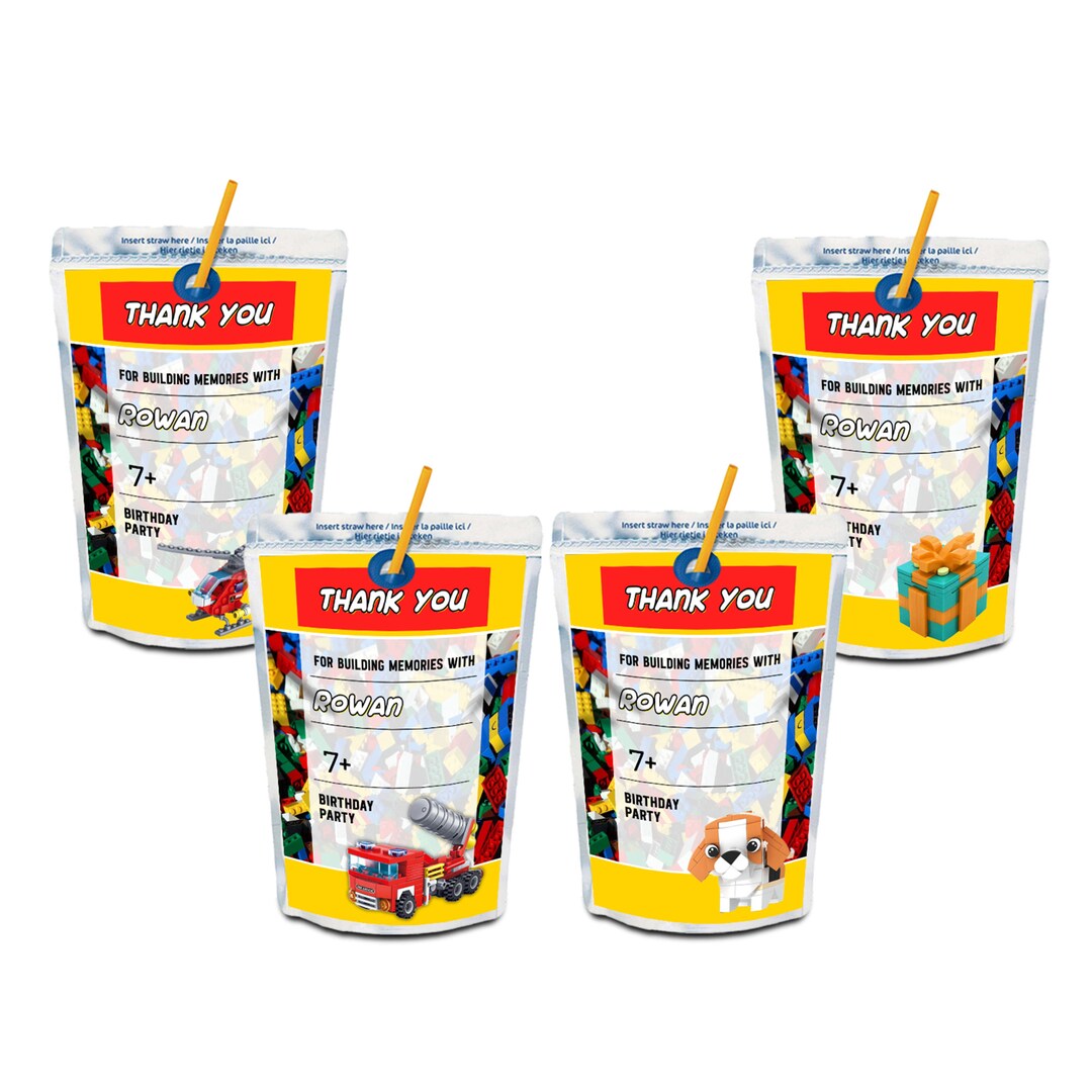 Printable Building Blocks Caprisun Label Bricks Party Decorations ...