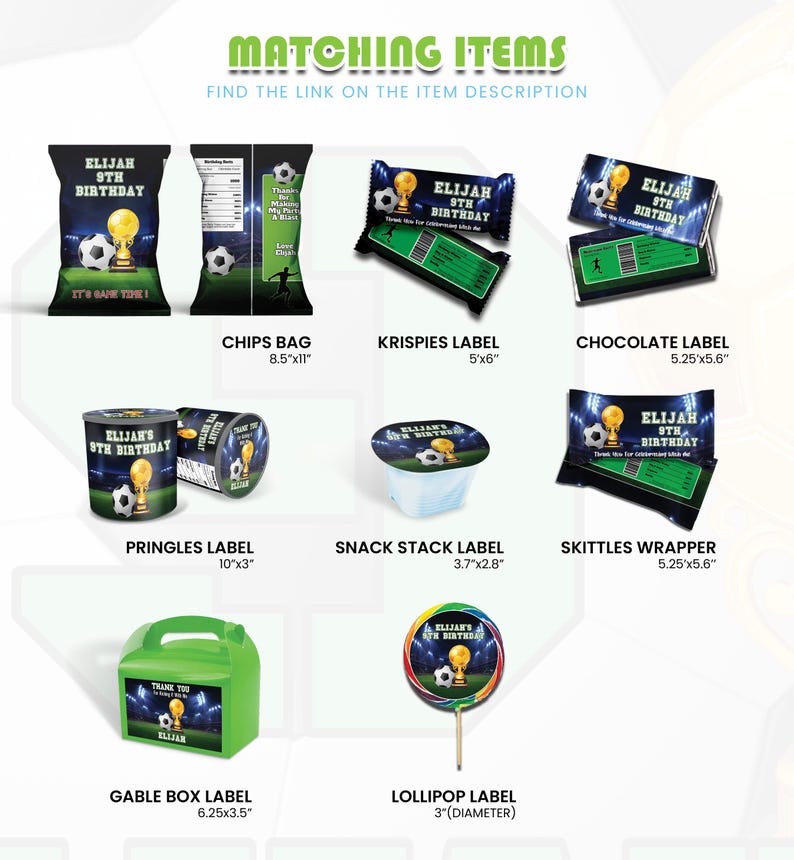 Personalized Soccer Pringles Can Label, Birthday Party Favor (digital ...