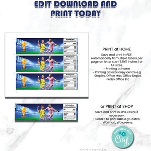 Messi Vs Ronaldo Bottle Label Messi & Ronaldo Theme Water Bottle ...