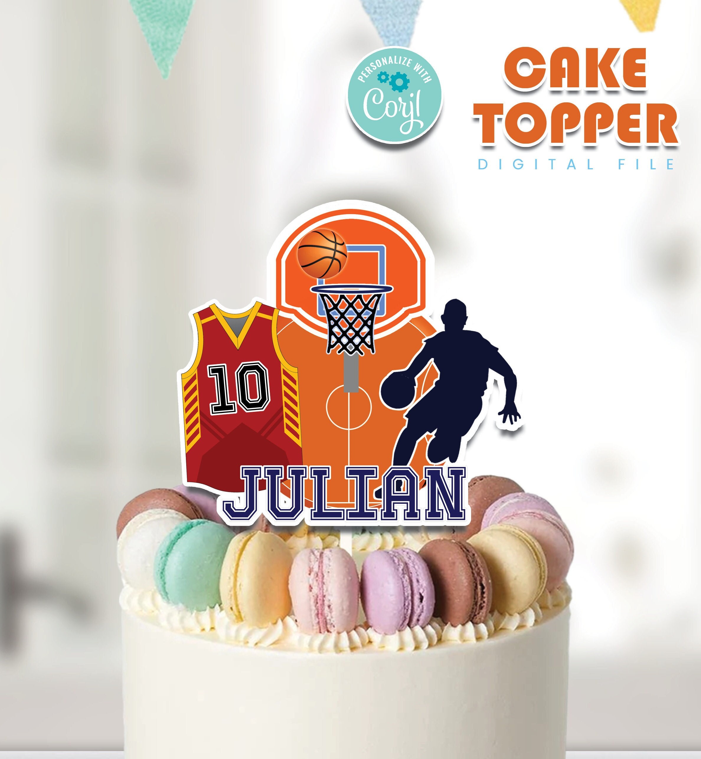 Printable Basketball Cake Topper Basketball Centerpiece - Etsy
