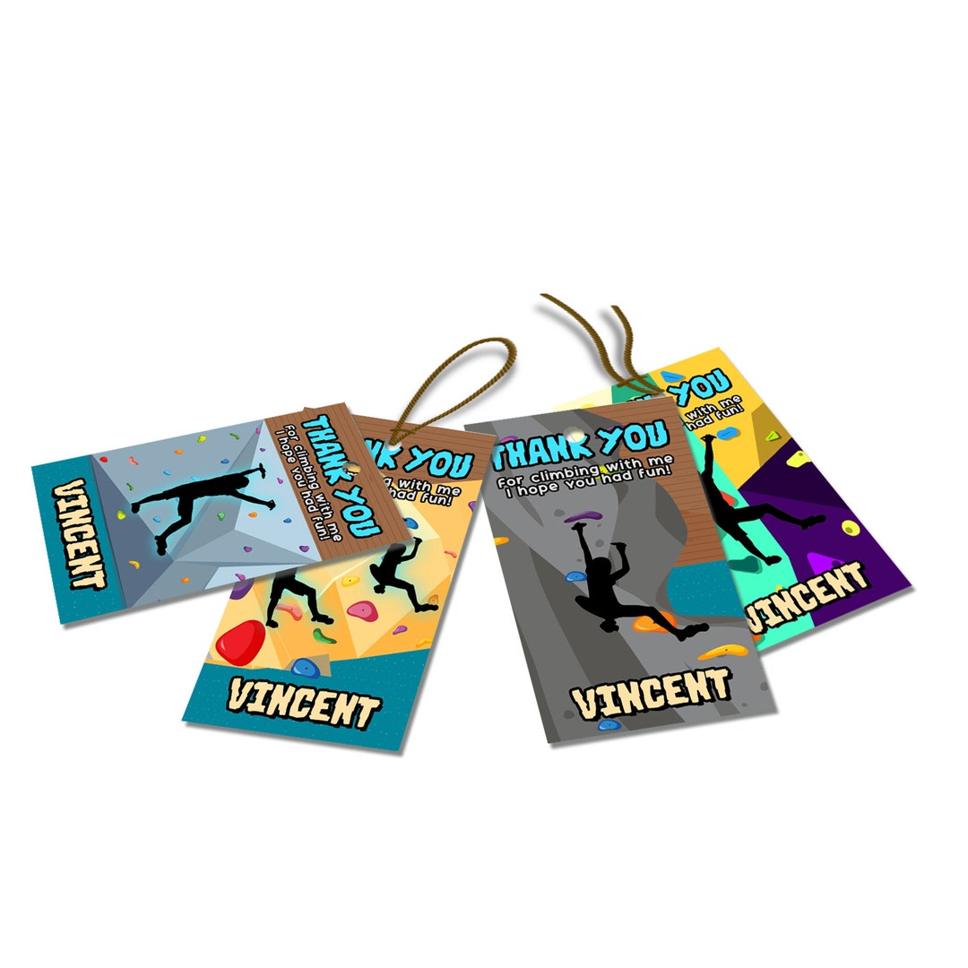 Printable Rock Climbing Favor Tag Rock Wall Thank You Tag Climbing ...