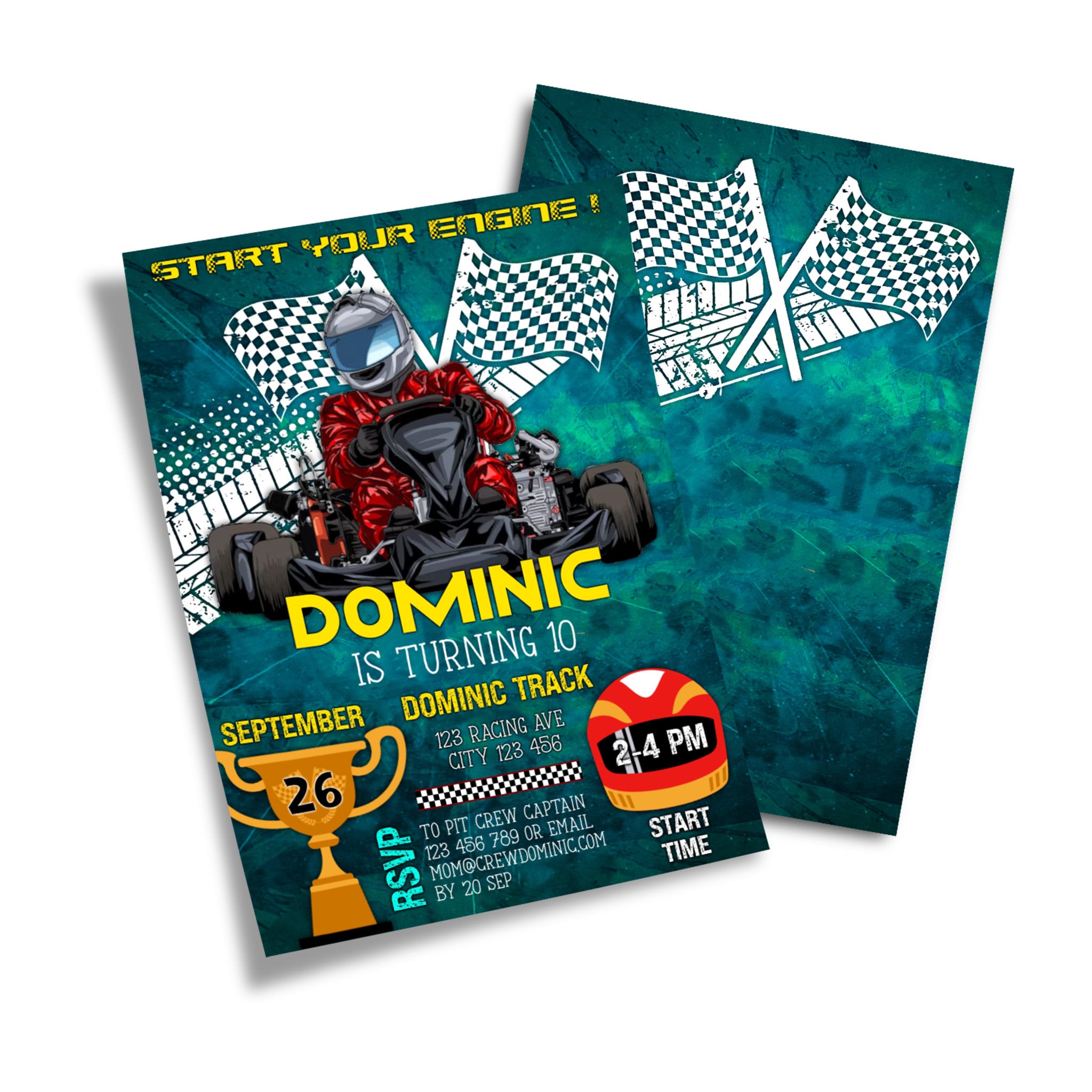 Printable Go Kart Invitations | Let's Go Kart Birthday Invitation | Go ...