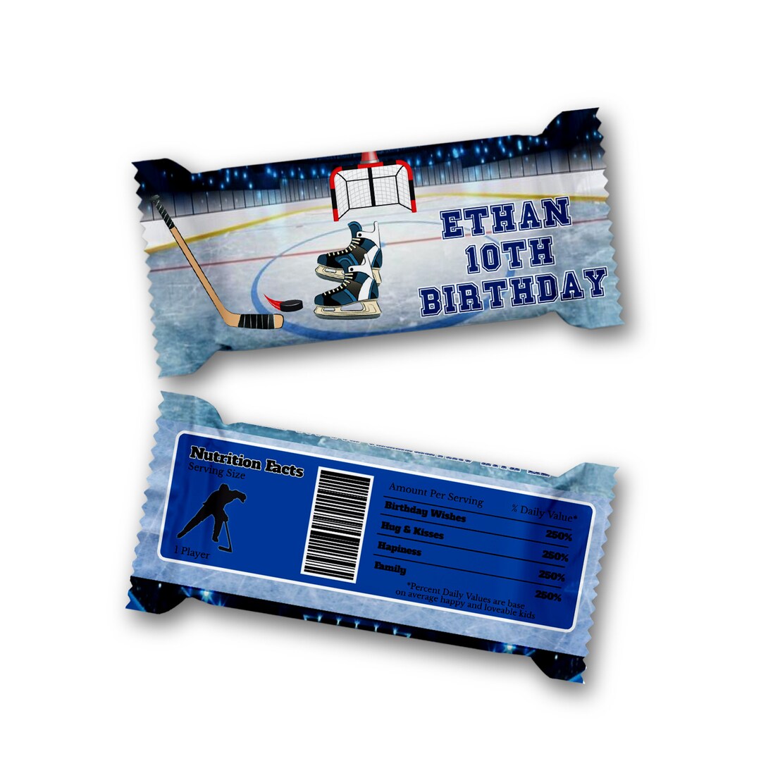 Printable Hockey Rice Krispies Label | Hockey Candy Bar Wrapper ...