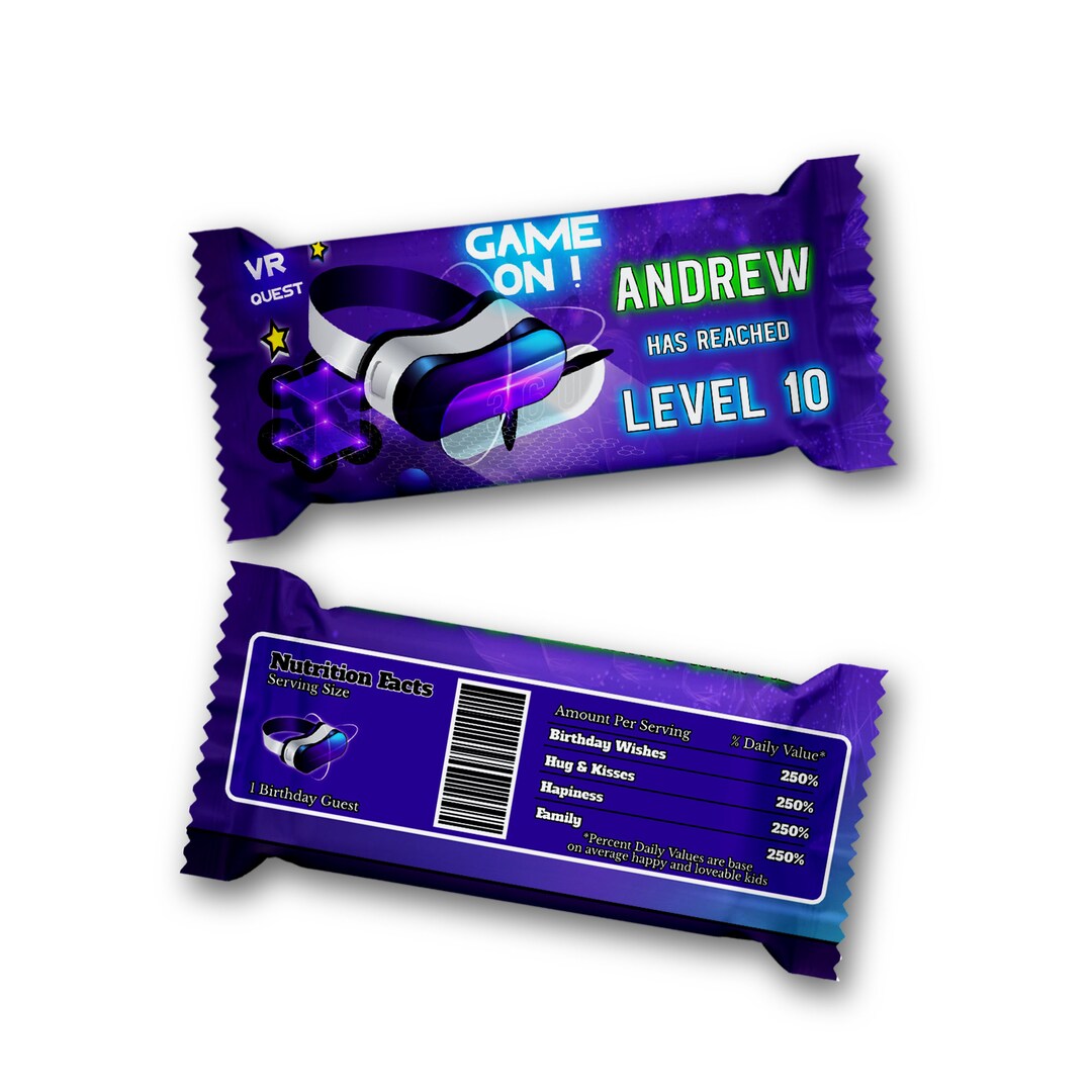 Printable Virtual Reality Rice Krispies Label VR Candy Bar Wrapper VR ...