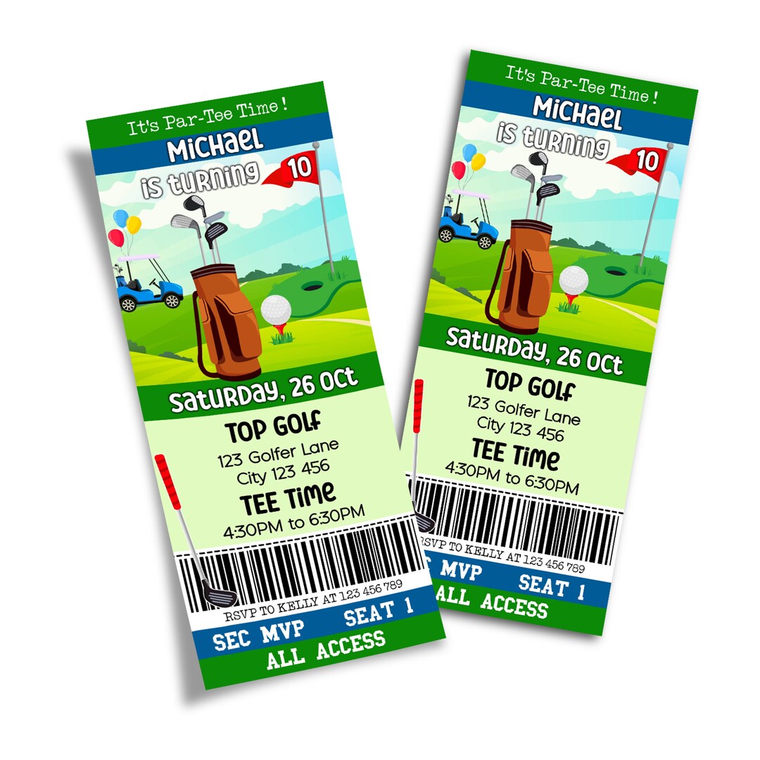 Printable Golf Ticket Invitation Mini Golf Invitation Miniature Golf ...