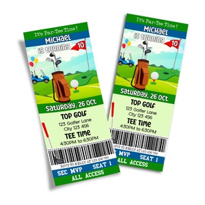 Printable Golf Ticket Invitation Mini Golf Invitation Miniature Golf ...