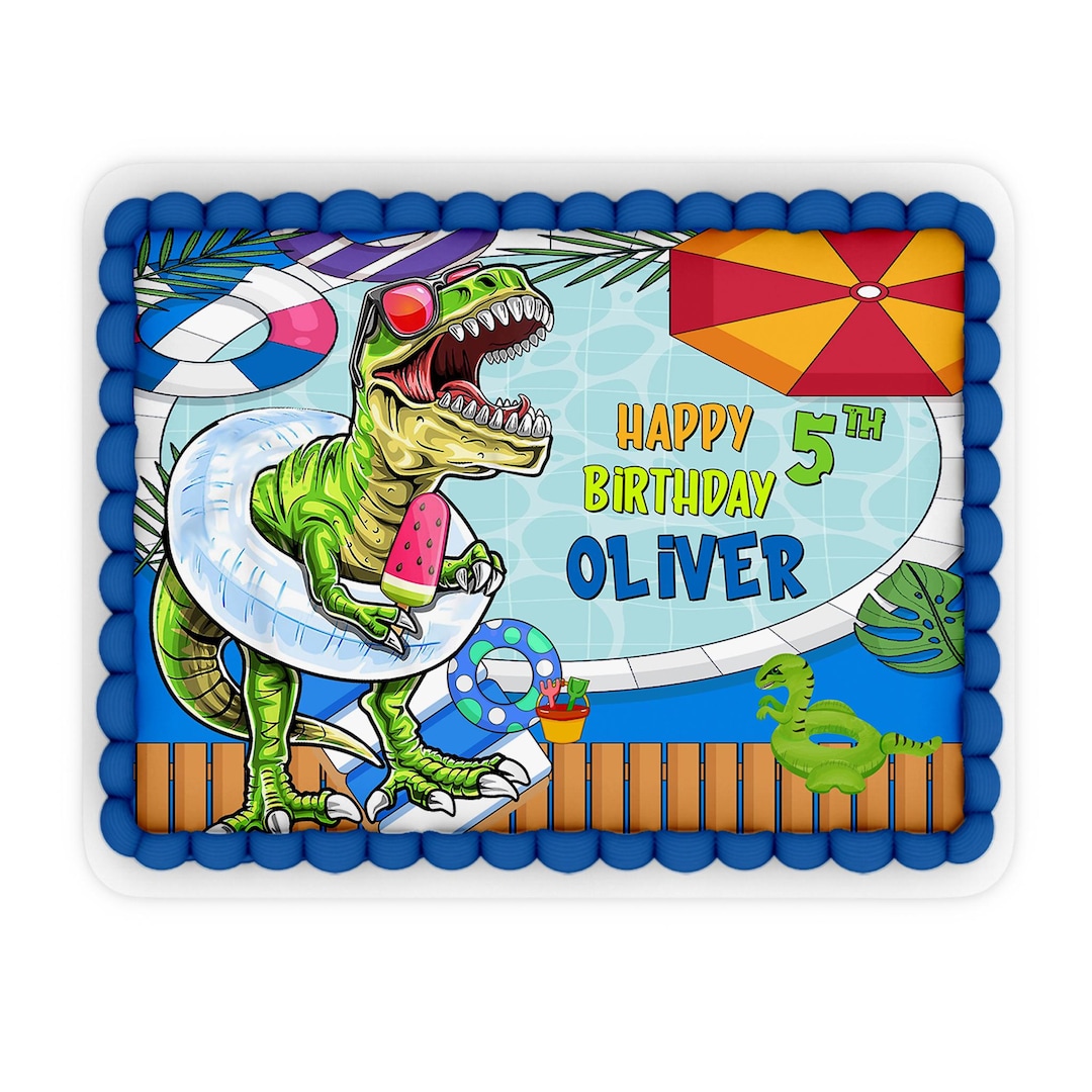 Printable Dinosaur Edible Icing Image Trex Cake Image Topper Dinosaur ...