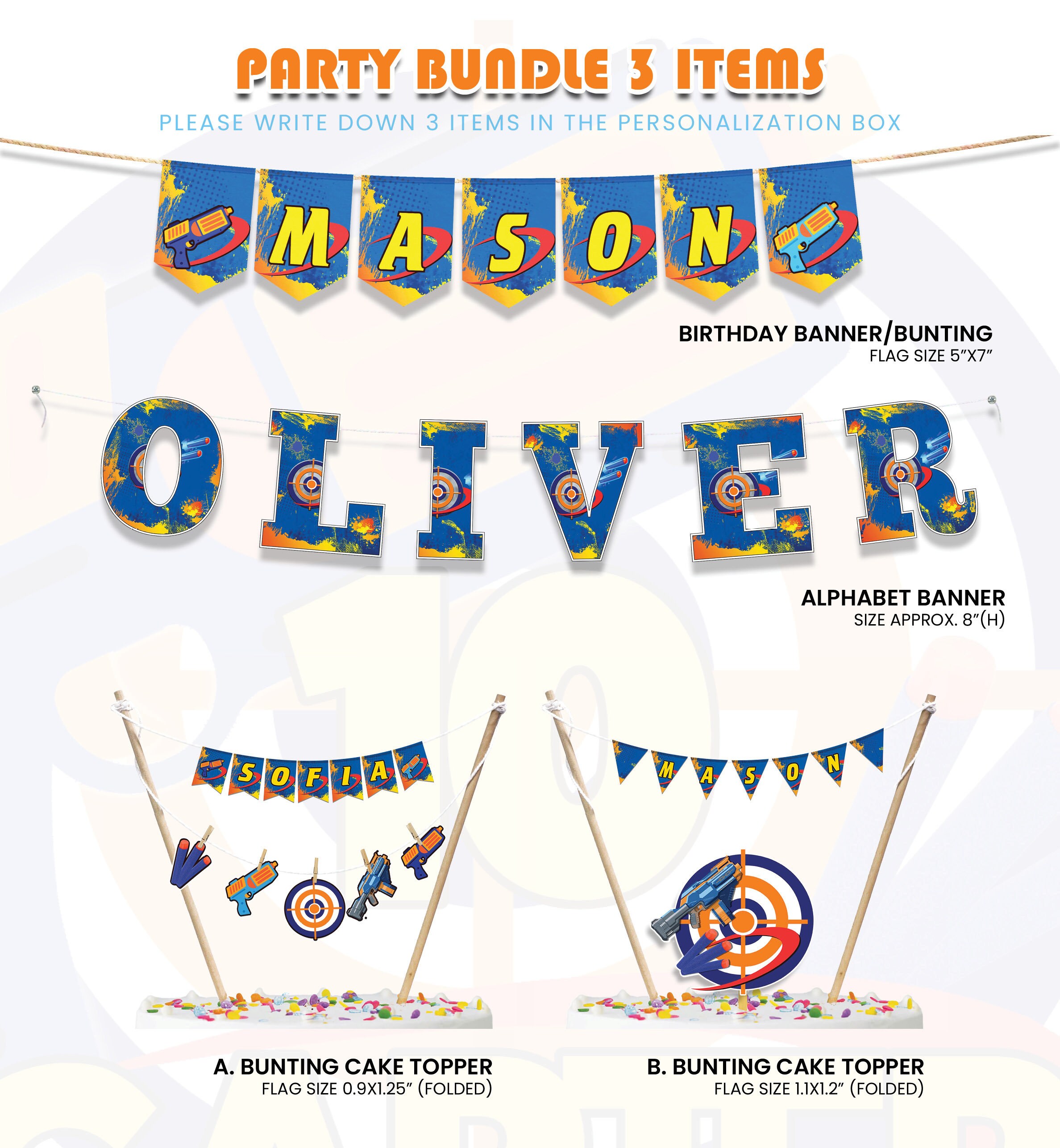Dart Gun Party Bundle 3 Items Dart Gun Birthday Party Pack - Etsy