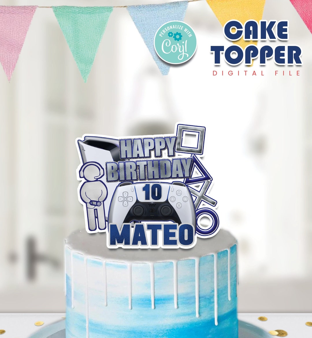 Playstation Cake Toppers Controller Game Cake Toppers Game on Cake ...